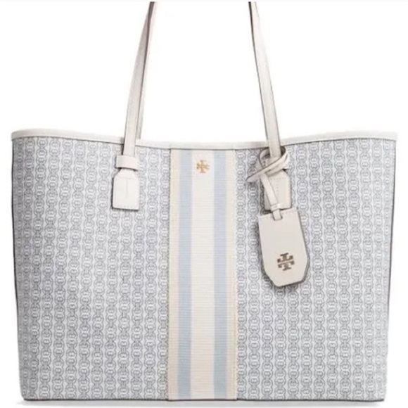 Tory Burch | Bags | Tory Burch Gemini Link Coated Canvas Tote Ivory ...